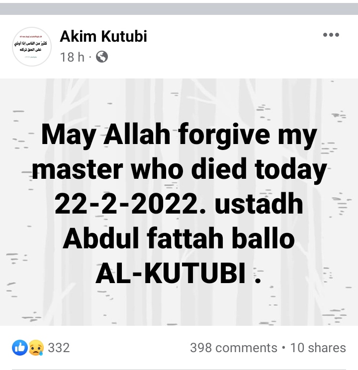 JUST IN: Popular Islamic cleric, Sheikh Kutubi is dead