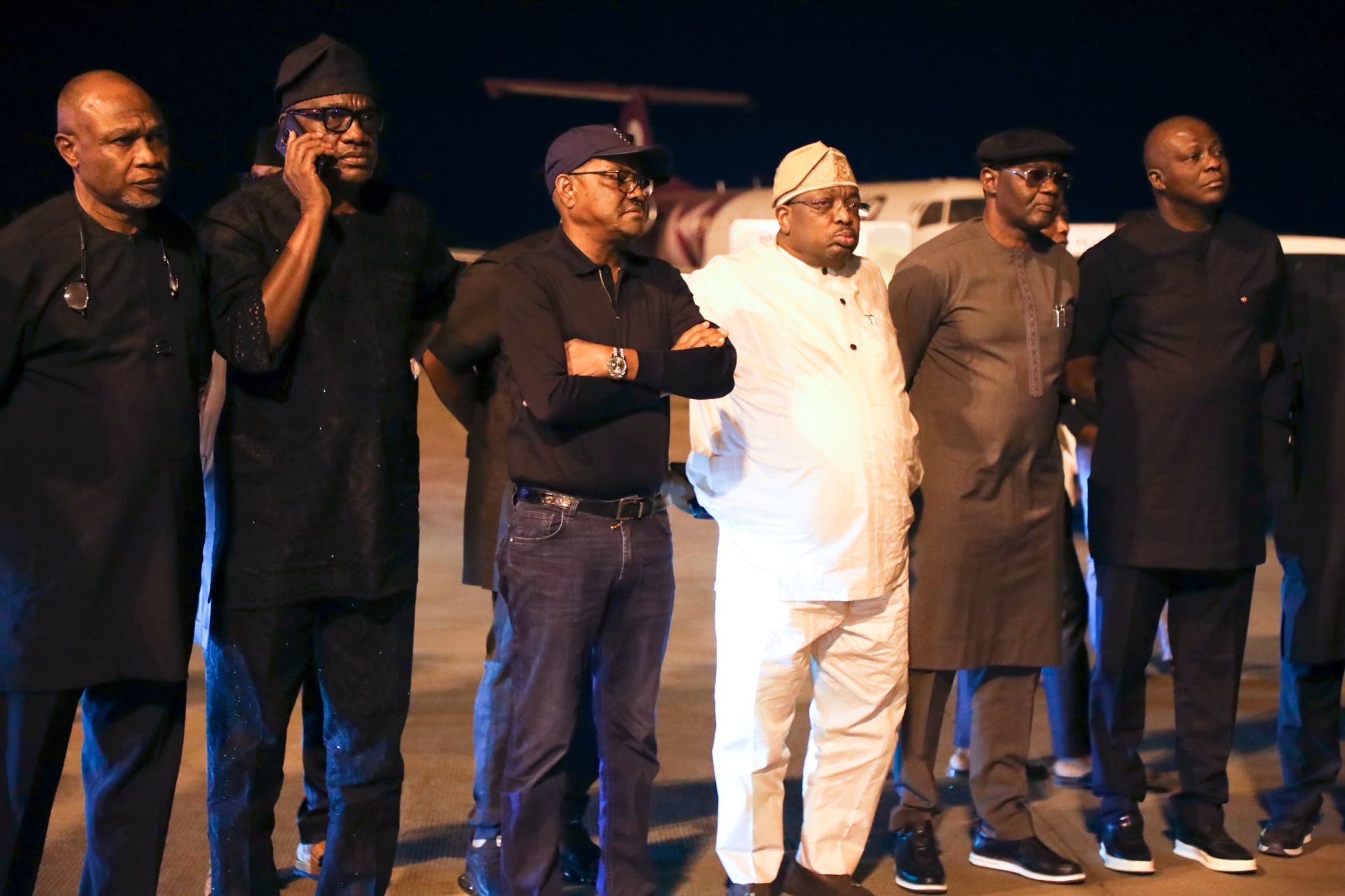 JUST IN: Wike, PDP Leaders Receive Late Senator Mpigi’s Body in Abuja ...